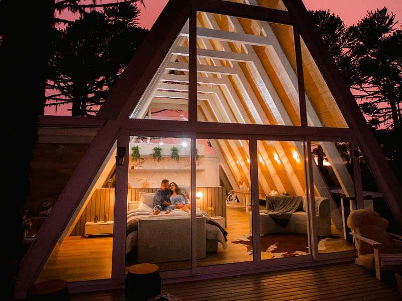 Detalhes do Chalé A-frame | Benta Rosa Chalés de Luxo